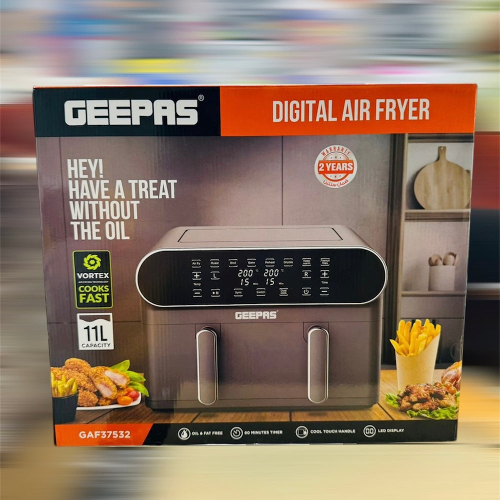 Geepas Dual Cook 11L Digital Air Fryer-37532 – Brother Electronics