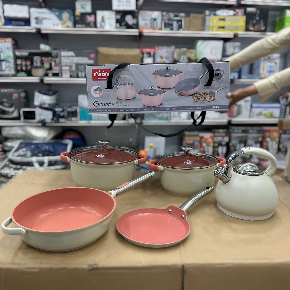 Uakeen Germany Induction Die-Cast Granite Cookware Set 11pcs VK-79 ...